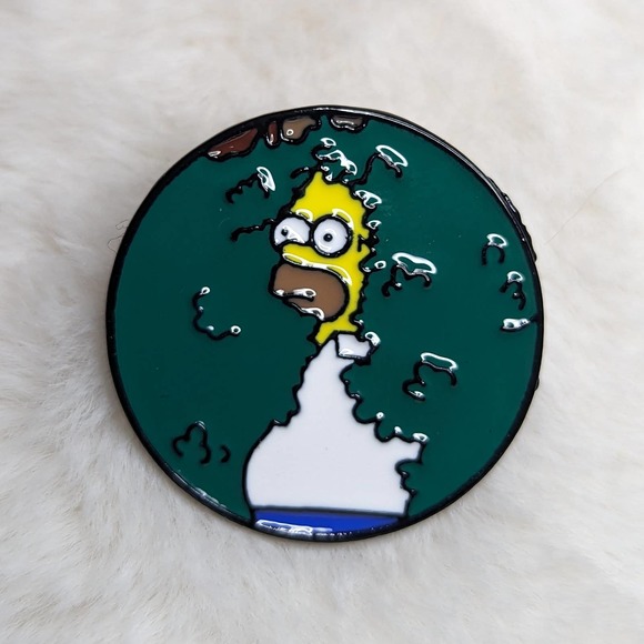 Handmade | Jewelry | Homer Simpson Bush Enamel Pin | Poshmark